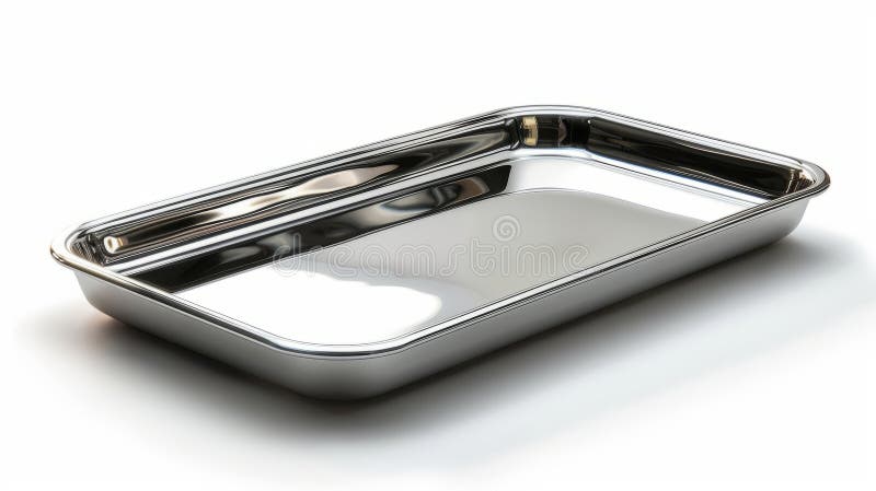 Stainless Steel Rectangular Tray Stock Photo - Image of food, glossy ...