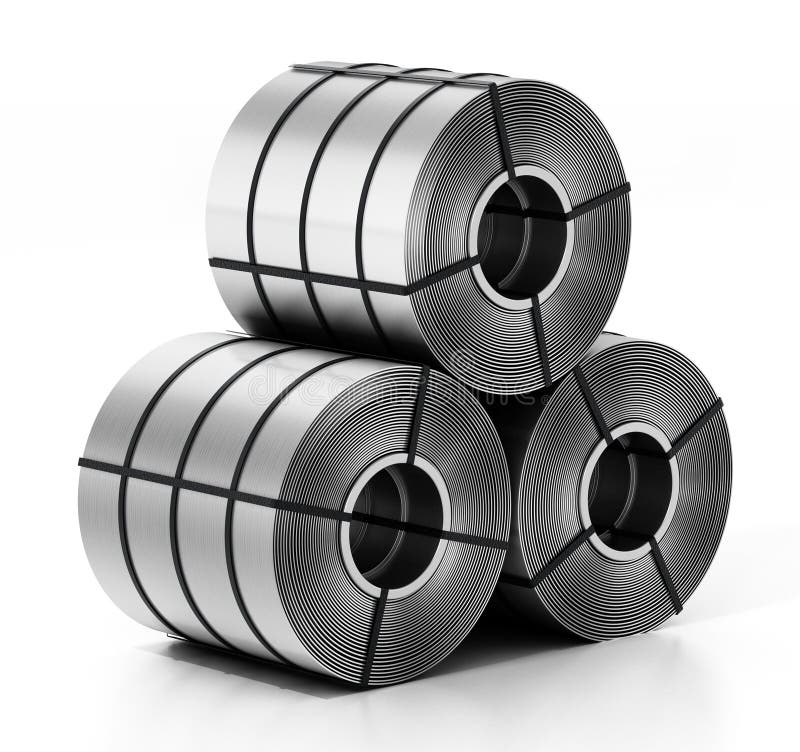 Rolls of Steel Sheet in Warehouse Stock Illustration - Illustration of ...