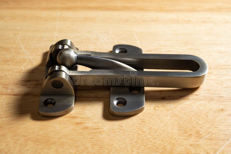 Stainless Steel Safety Latch Stock Image - Image of security, room ...