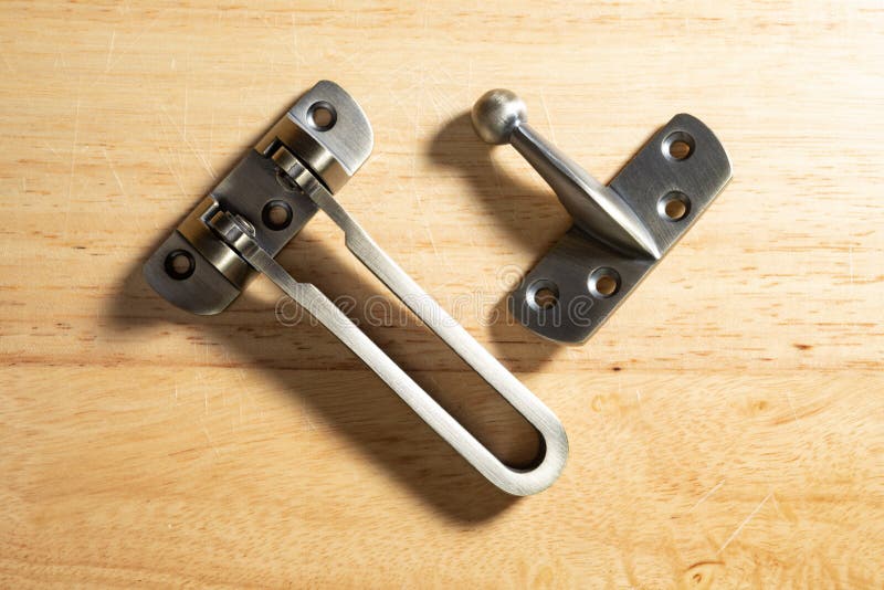 Stainless Steel Safety Latch Stock Photo - Image of inadequate, view ...