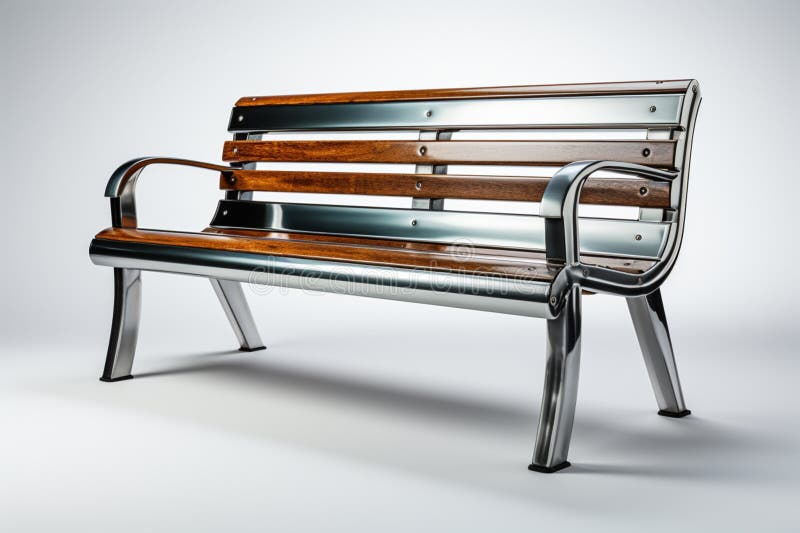 Stainless Steel School Bench on White Background Stock Illustration ...