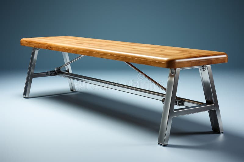 Stainless Steel School Bench on White Background Stock Illustration ...