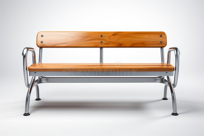 Stainless Steel School Bench on White Background Stock Illustration ...