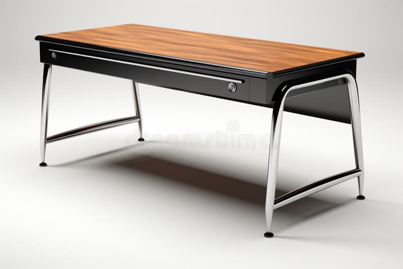 Stainless Steel School Desk on White Background Stock Illustration ...