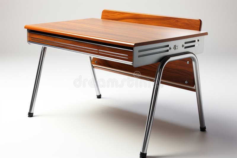 Stainless Steel School Desk on White Background Stock Illustration ...