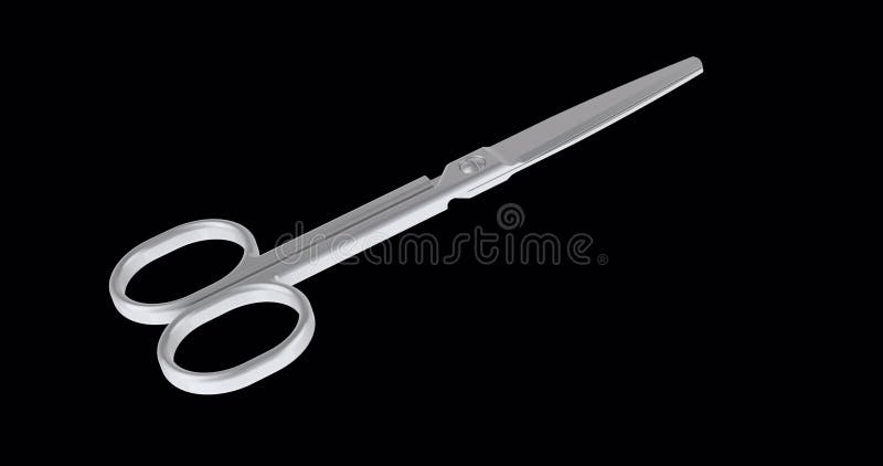 Stainless Steel Scissors, Animation Seamlessly Loopable. 3D Rendering ...