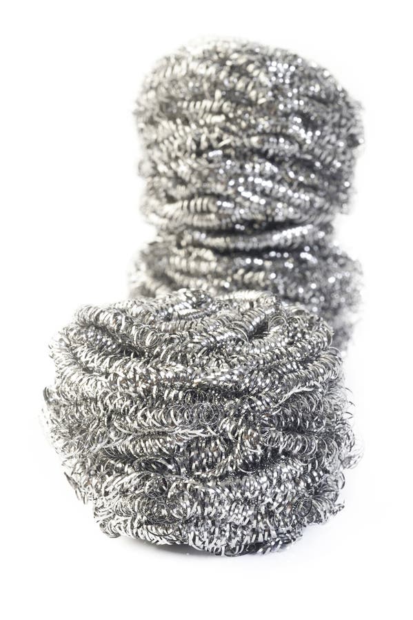 Stainless Steel Scourer at on White Background Stock Photo - Image of ...