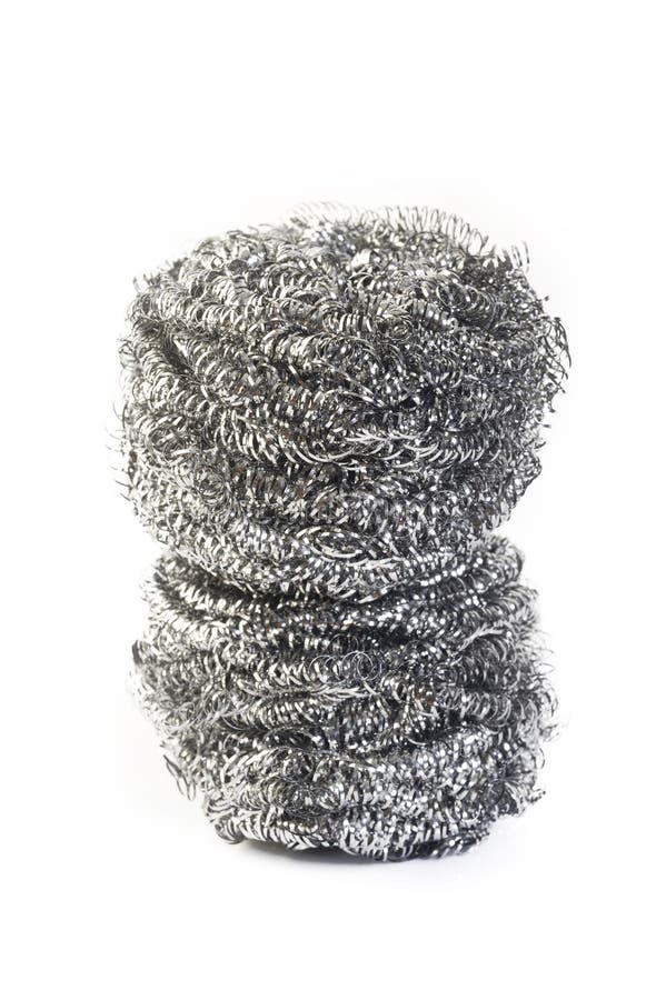 Stainless Steel Scourer at on White Background Stock Photo - Image of ...