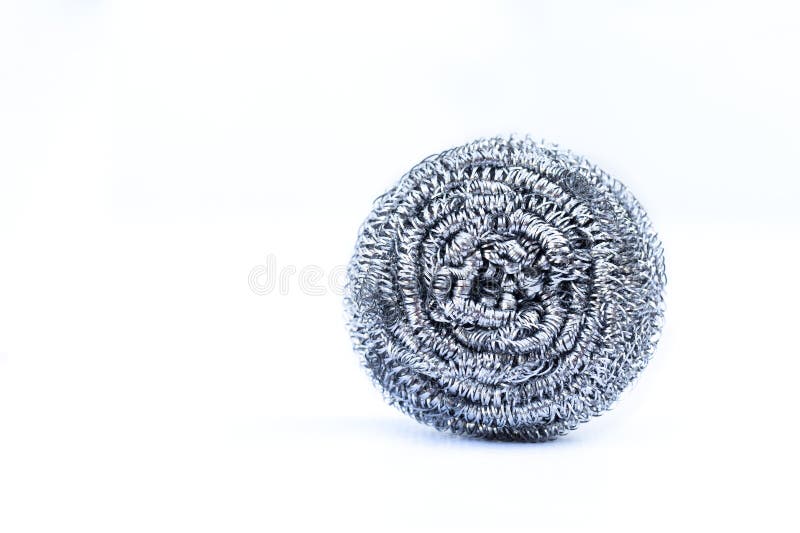 Stainless Steel Scourer on White Background Stock Image - Image of ...
