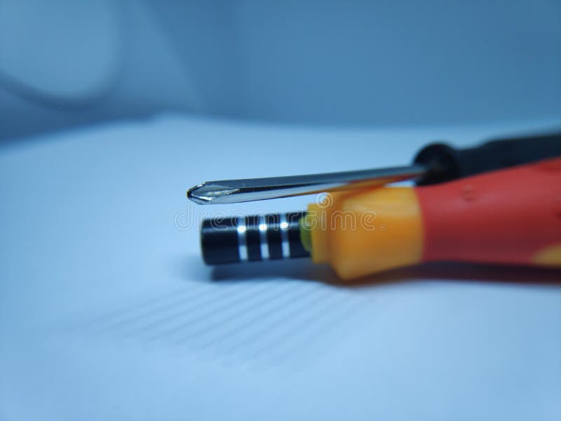 Stainless Steel Screwdriver with Red Rubber Handle Stock Photo - Image ...