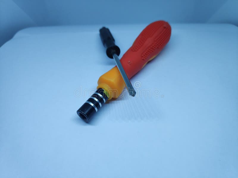 Stainless Steel Screwdriver with Red Rubber Handle Stock Photo - Image ...