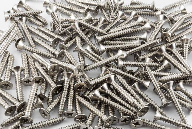 Stainless Steel Screws Background/ Texture Stock Image - Image of gray ...