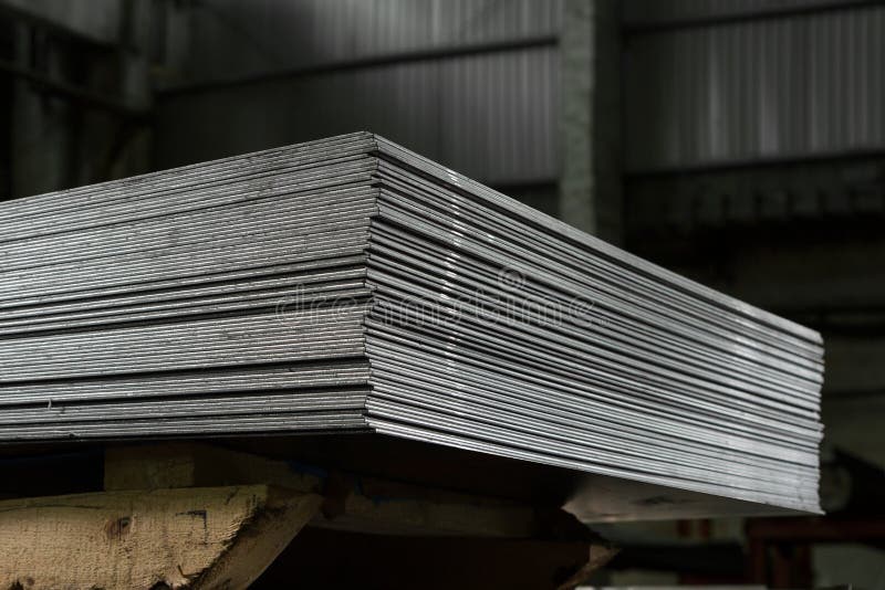 Stainless Steel Sheets Deposited in Stacks Stock Image - Image of rails ...