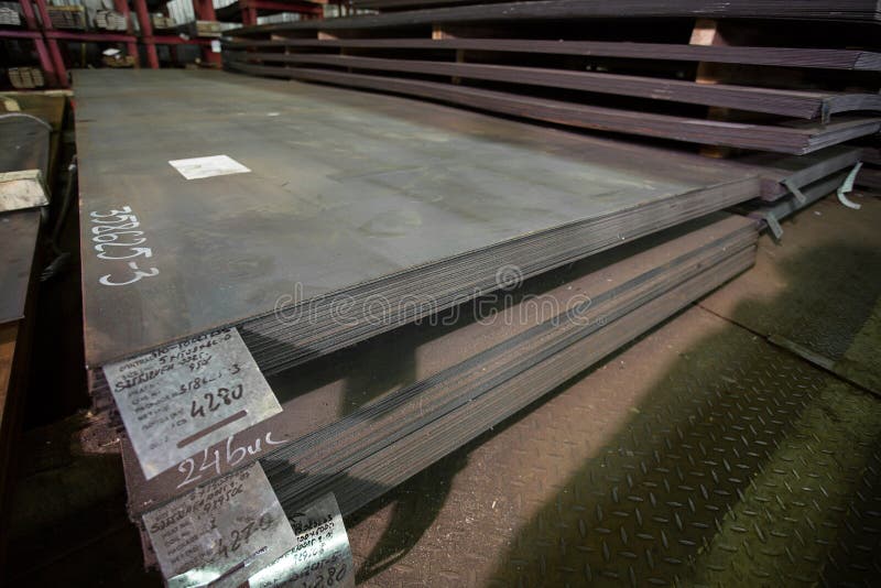Stainless Steel Sheets Deposited in Stacks Stock Photo - Image of metal ...