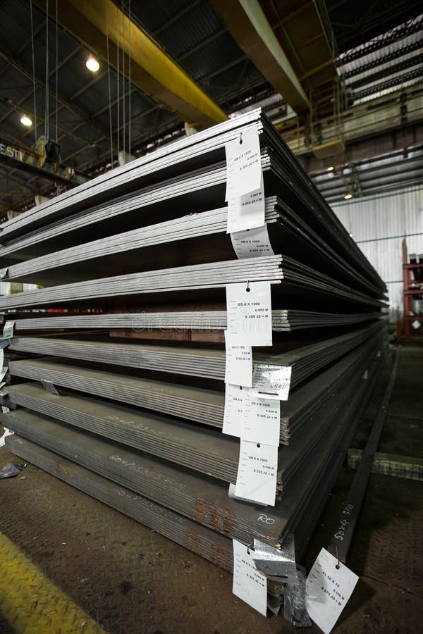 Stainless Steel Sheets Deposited in Stacks Stock Image - Image of rails ...