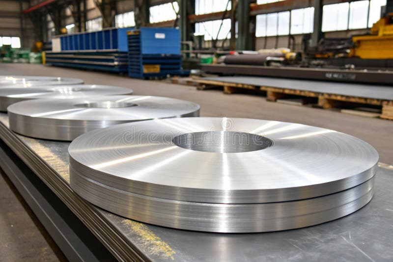 Stainless Steel Silver Metal Plates Stock Illustration - Illustration ...