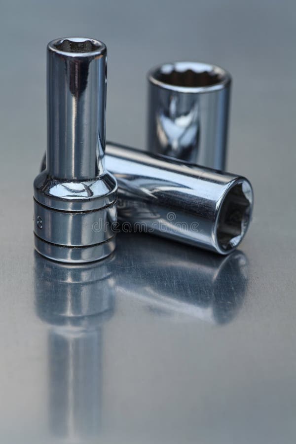 Stainless steel sockets stock photo. Image of bench, milling - 36098586