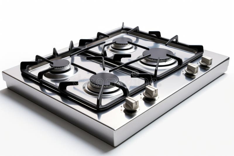 A Stainless Steel Stove Top with Four Burners. Versatile and Functional ...
