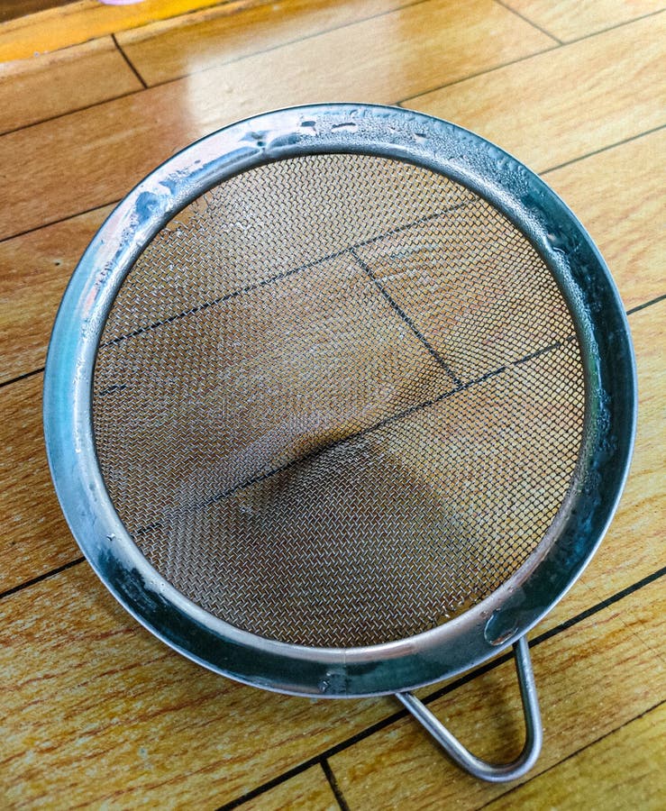 Stainless steel strainer stock image. Image of iron - 264701491