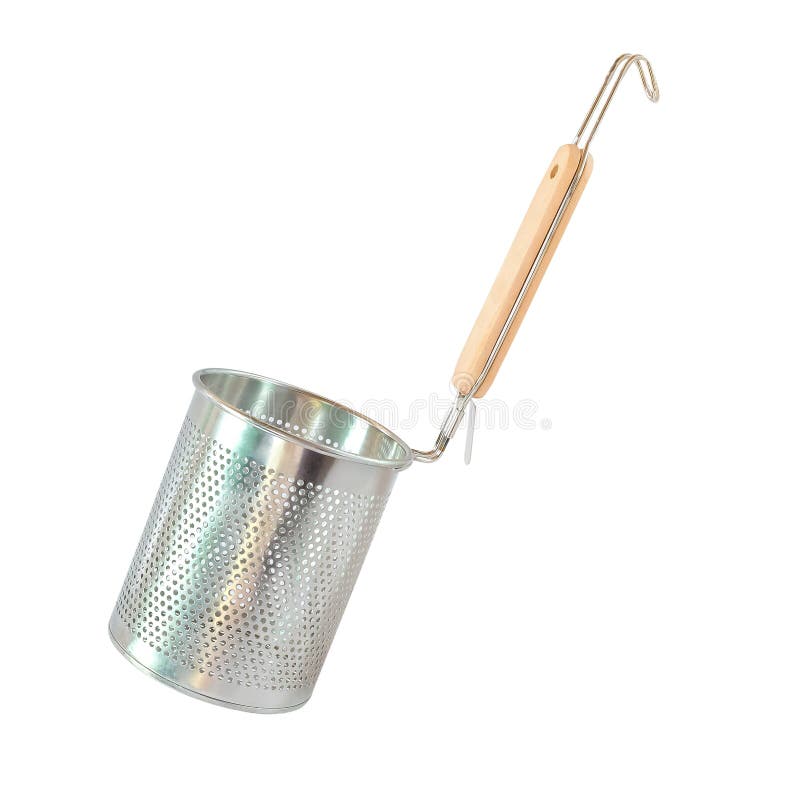 Stainless Steel Strainer or Colander on White Stock Photo - Image of ...