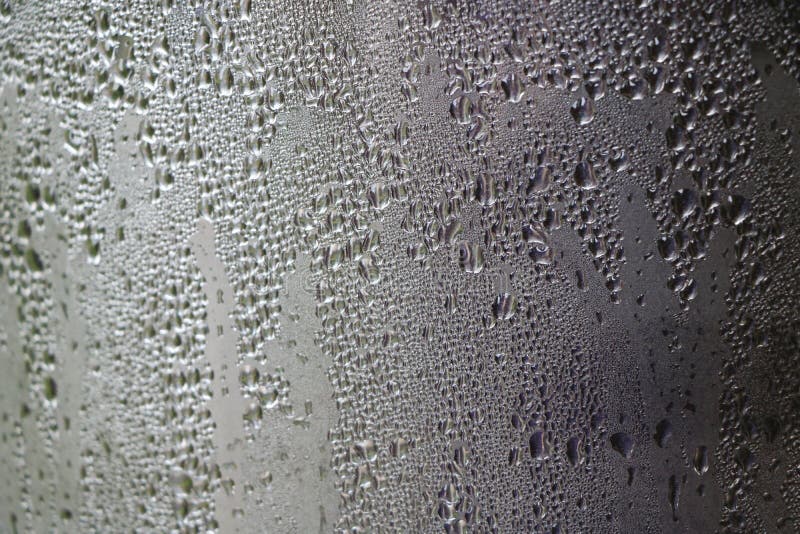 The Stainless Steel Surface Has Water Droplets. Stock Image - Image of ...