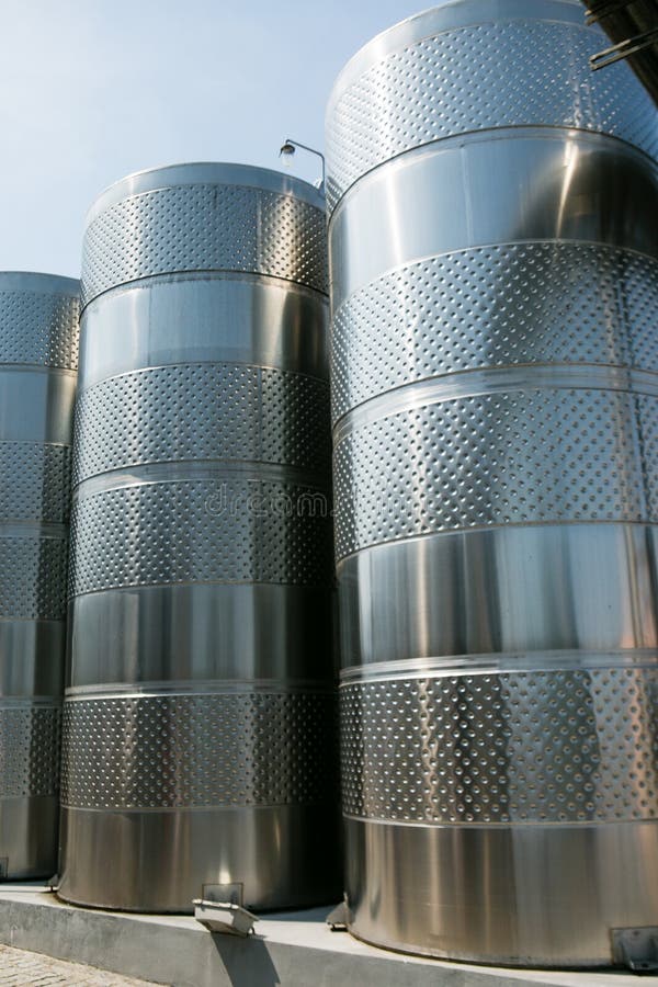 Stainless Steel Tank at the Winery for Wine Stock Photo - Image of ...