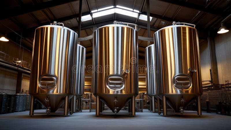 Stainless Steel Tanks for Mixing and Blending. Generative AI. Stock ...