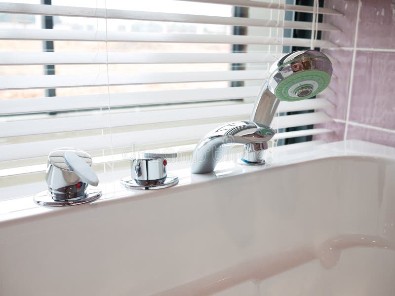 Stainless Steel Tap and Shower Head Stock Image - Image of steel ...