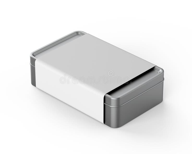 Stainless Steel or Tin Metal Shiny Silver Box Container Mock Up for ...