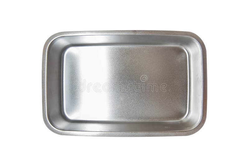 Stainless Steel Tray Isolated on White Background Stock Photo - Image ...