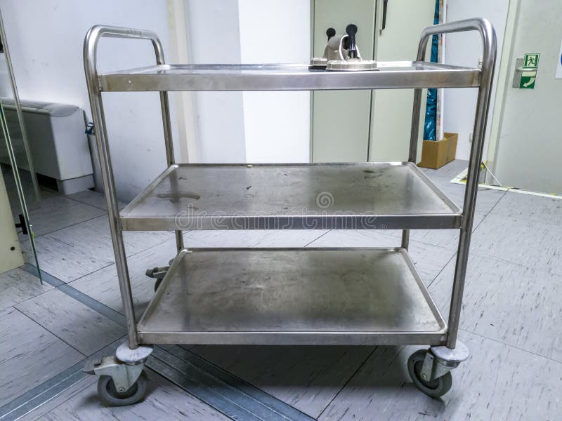Stainless Steel Trolley in Computer Network Server Room Stock Image ...