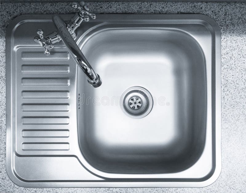 The Stainless Steel Wash- Sink and Water Mixer Tap Faucet Stock Image ...