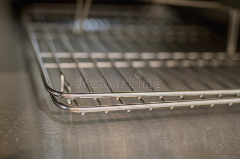 Stainless Steel Wire Mesh Draining and Support Base Rack. Stock Image ...