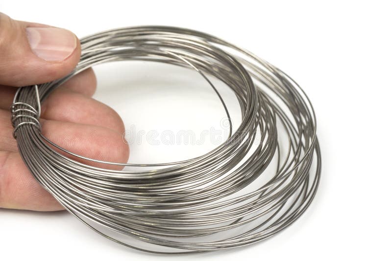 Stainless Steel Wire Roll on a White Background Stock Photo - Image of ...