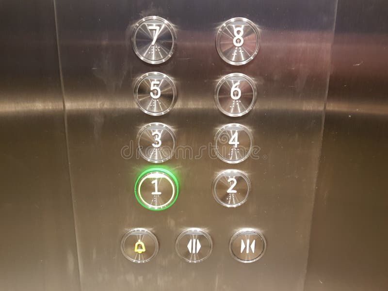 Stainless Steele Elevator Button Panel Closeup Photo Stock Image ...