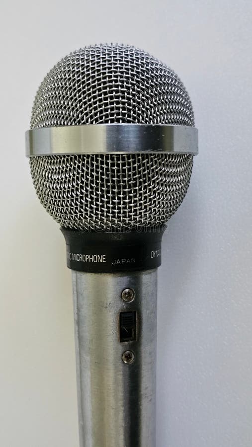 Stainless Steele Vintage Microphone with Cord Stock Image - Image of ...