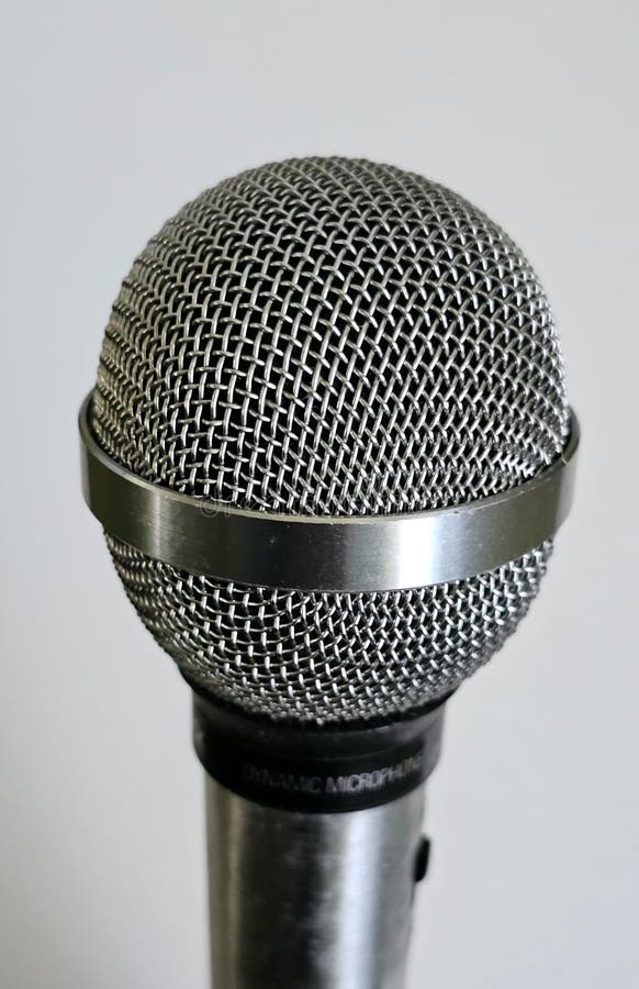 Stainless Steele Vintage Microphone with Cord Stock Image - Image of ...
