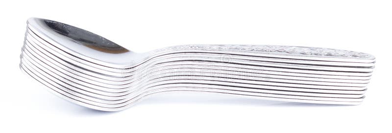 Stainless Tea spoon stack stock image. Image of isolated - 49462003