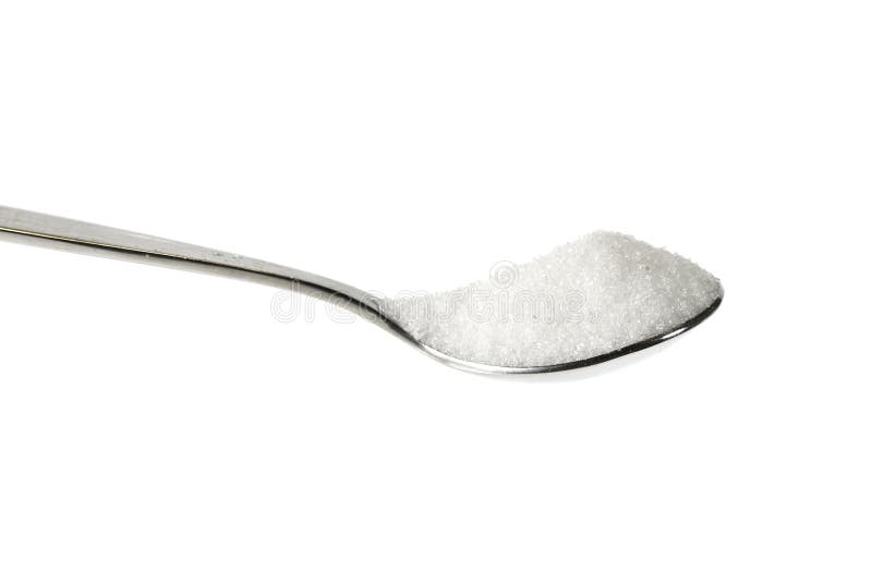 Teaspoon with Sugar Isolated on White Background Stock Image - Image of ...