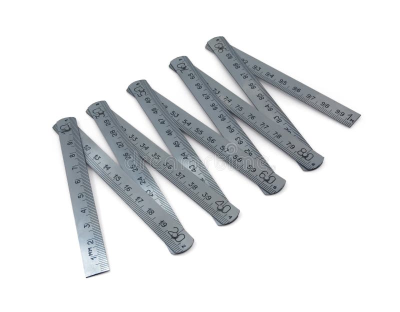 Stainlessl folding ruler stock image. Image of instrument - 11437011