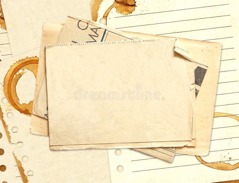 Stains of Coffee on Sheets of Paper Stock Image - Image of mottled ...