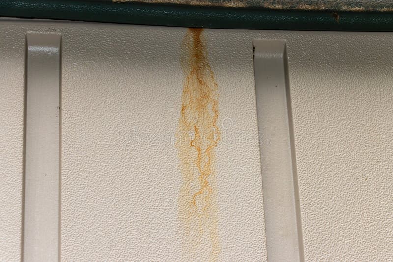 Stains from Rust Running Down the Side of a Plastic Building Stock ...