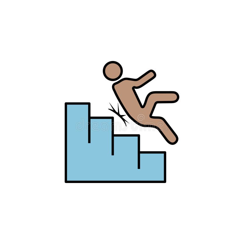 Stair accident icon vector stock vector. Illustration of stairs - 226999635