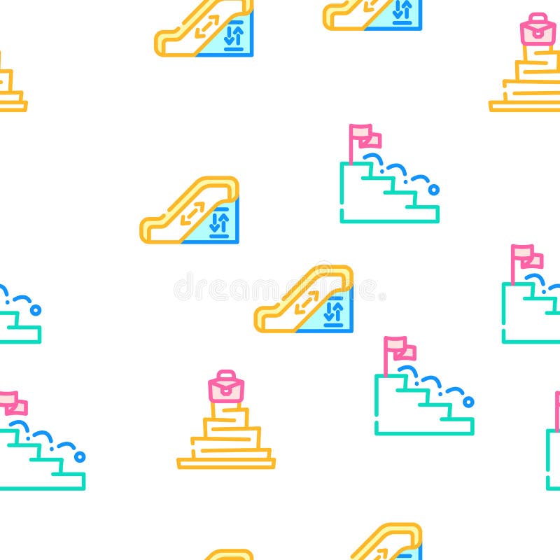 Stair and Achievement Vector Seamless Pattern Stock Vector ...