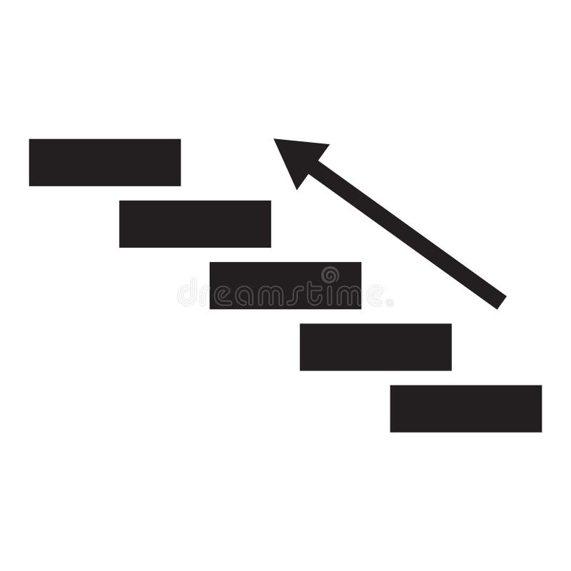 Stair Arrow Icon. Progress Growth Shape. Success Vector Step. Climbing ...