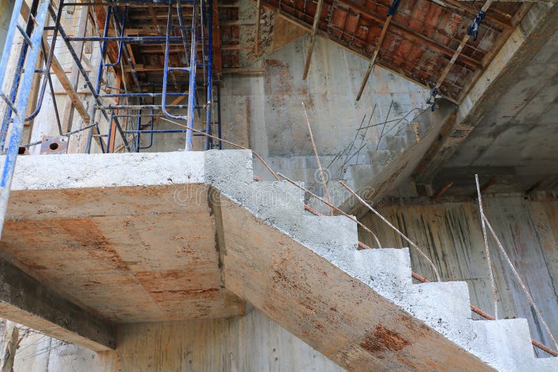 Stair Building Construction in Site Workplace Stock Photo - Image of ...