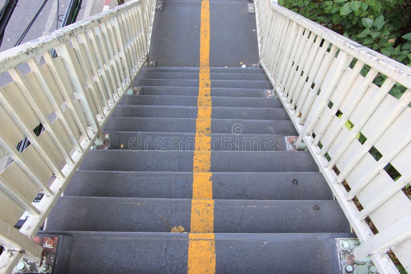 Stair Flyover and Split Yellow Line Stock Image - Image of stair ...