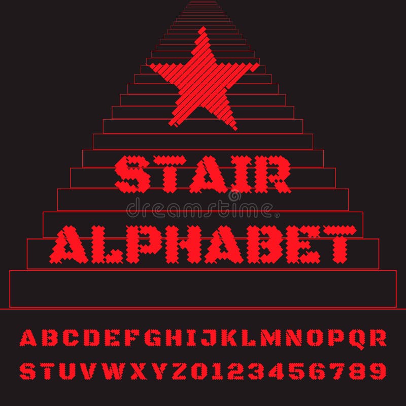 Stair font stock vector. Illustration of concept, background - 84288325