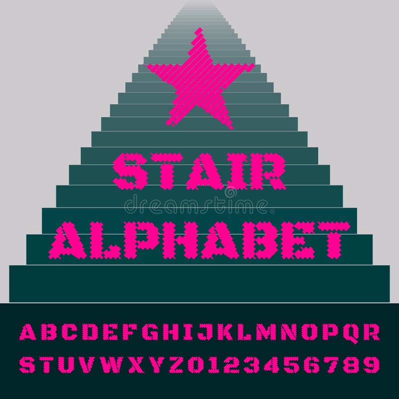 Stair font stock vector. Illustration of object, achievement - 84291135