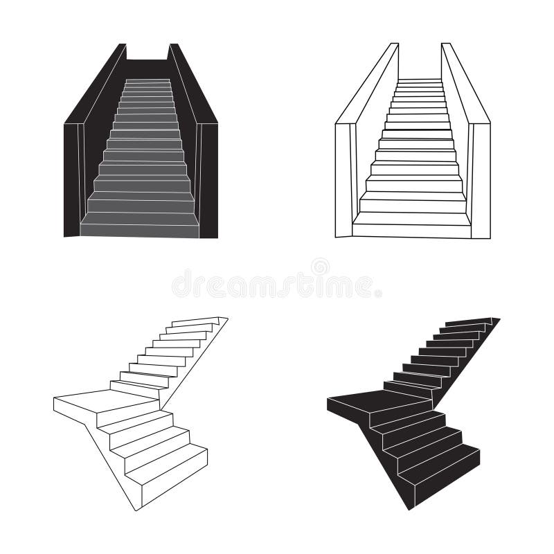 Stair icon design stock vector. Illustration of outline - 341837030